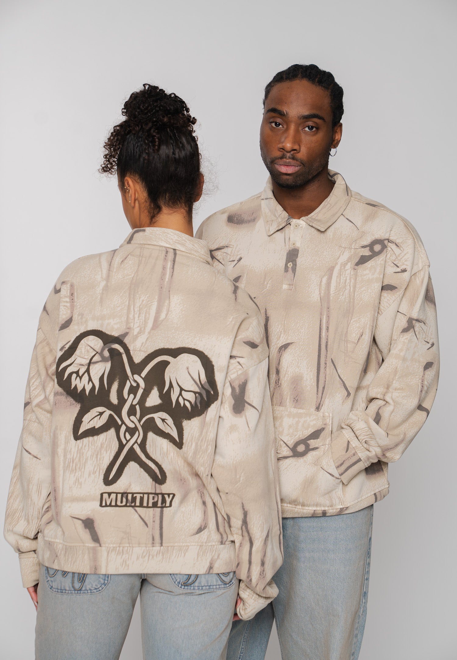 Oversize Sweatshirt Polo WILTED Castle Wall